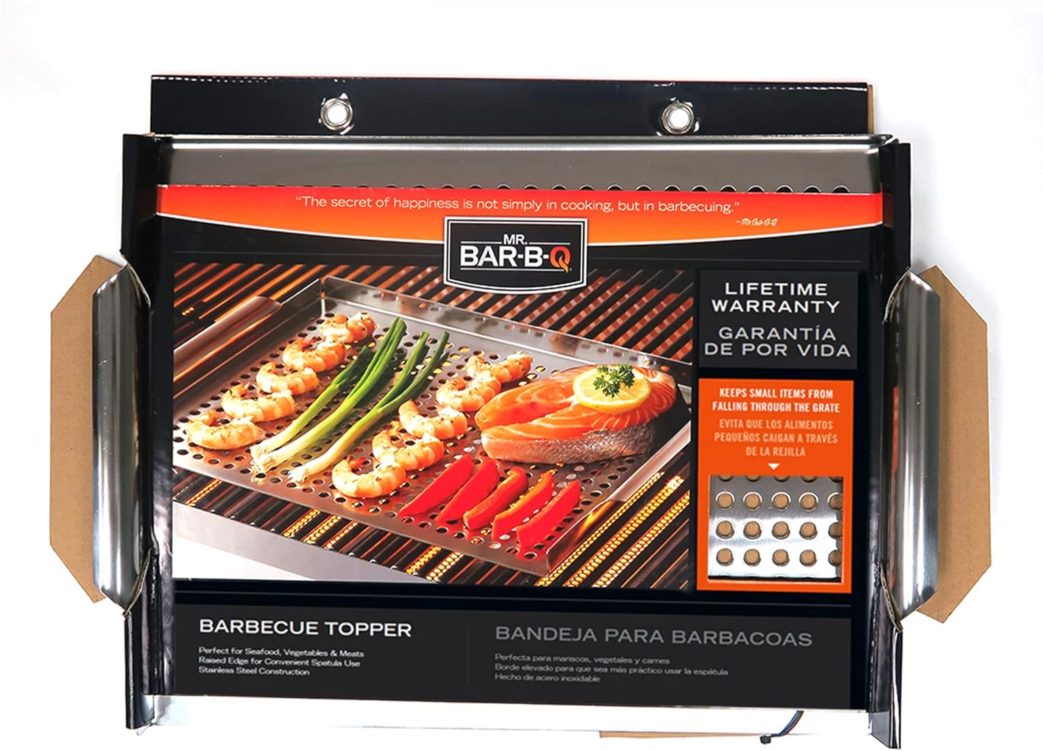 Stainless Steel BBQ Grill Topper Pan Tray for Vegetables, Meats, Skewe ...